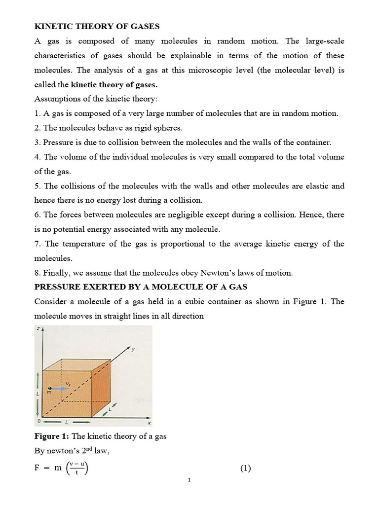 Kinetic Theory of Gases Explained | PDF | Gases | Mechanics