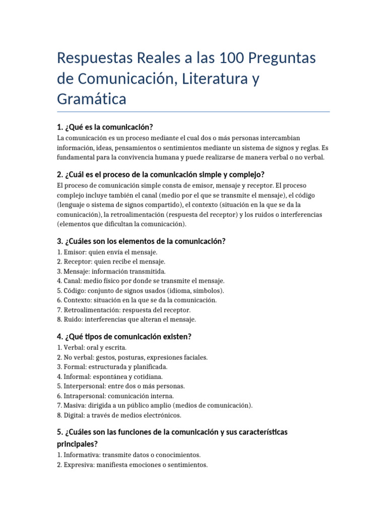 RESPUESTAS LENGUA CUESTIONARIO GRADO | PDF | Comunicación | Falacia