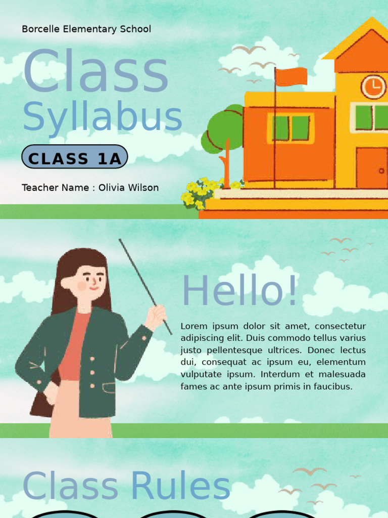 Blue and Orange Illustrative Class Syllabus Presentation | PDF