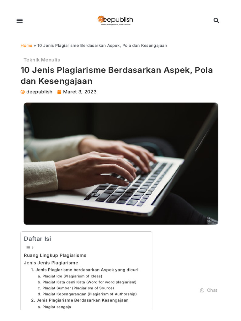 10 Jenis Plagiarisme Berdasarkan Aspek, Pola Dan Kesengajaan | PDF