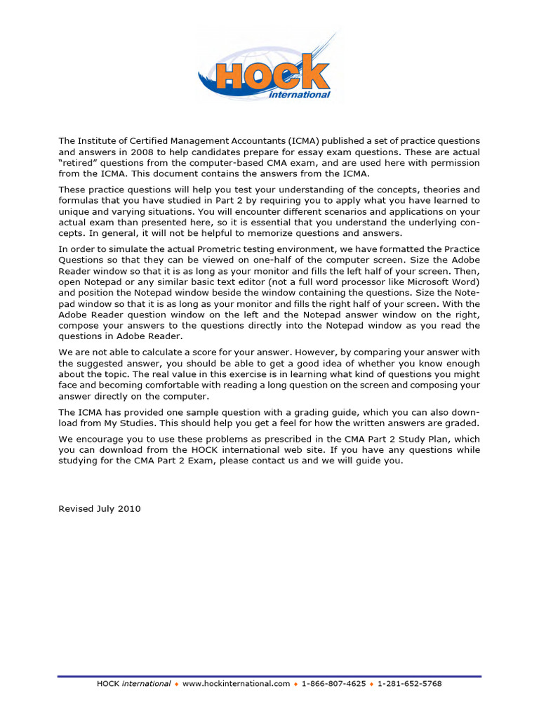 CMA2 P2 Practice Answers | PDF | Cost Of Capital | Net Present Value