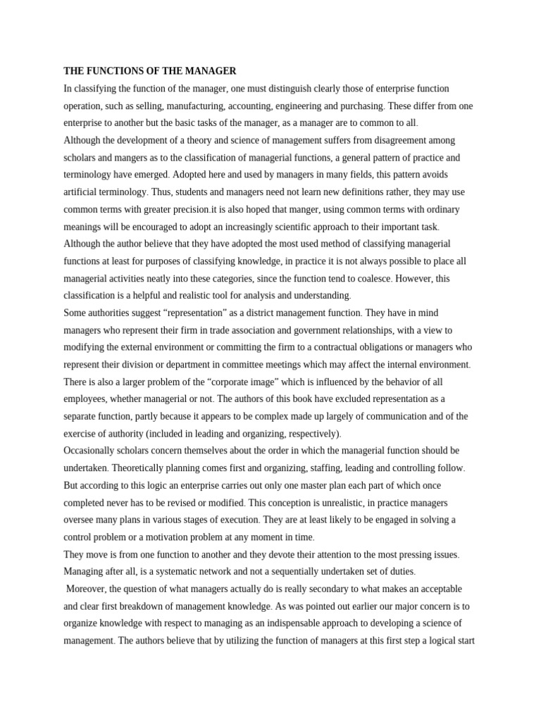 Key Managerial Functions Explained | PDF | Goal | Leadership