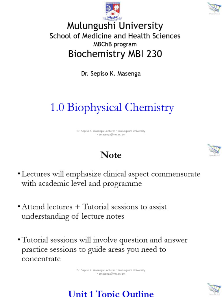 1.0 Biophysical Chemistry | PDF | Buffer Solution | Acid