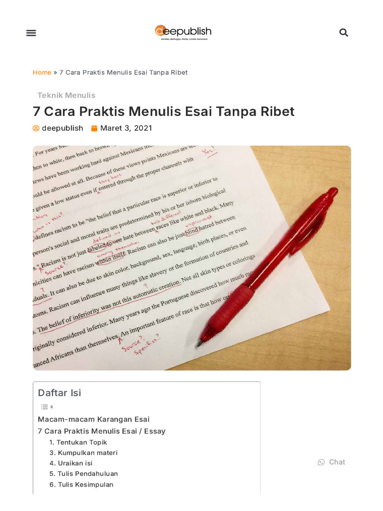 Cara Praktis Menulis Esai Efektif | PDF