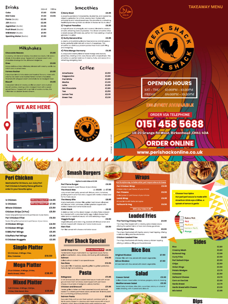 Peri Shack A3 Takeaway Menu 2025-1 | PDF