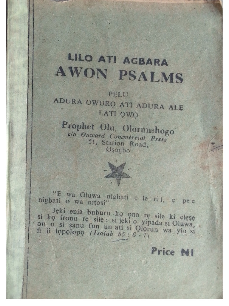 Adura Owuro Iwe Asiri Ati Isegun Pdf
