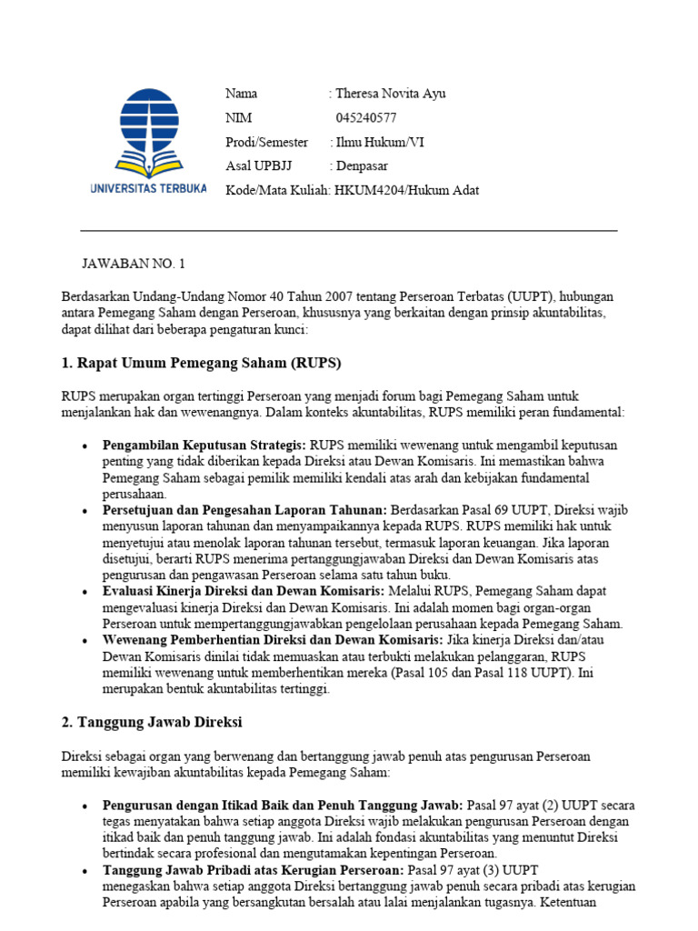 TMK 2_Theresa Novita Ayu_Hukum Perusahaan | PDF