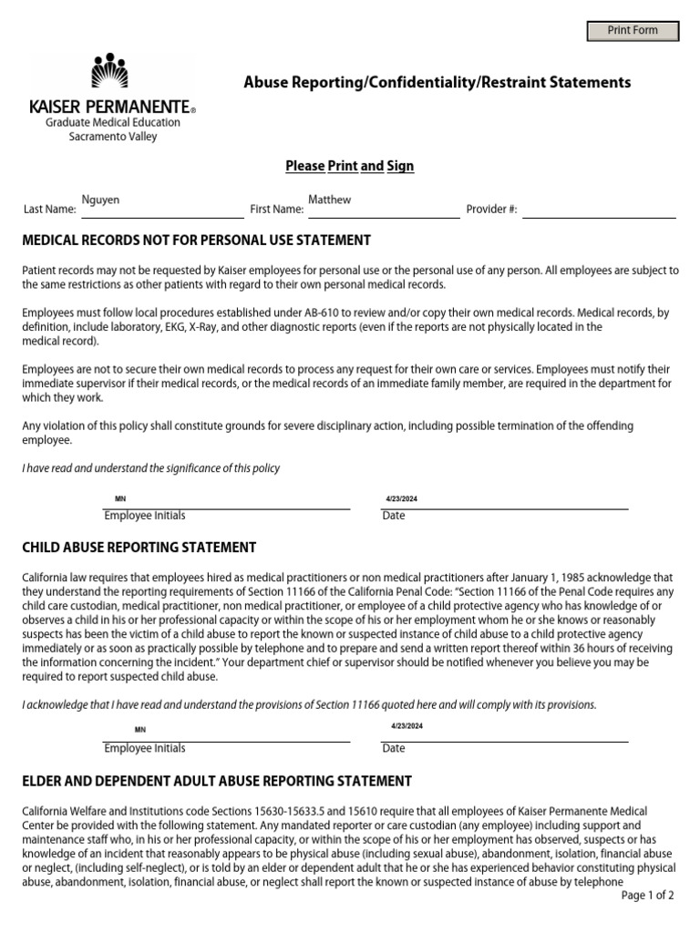Abuse Reporting Confidentiality Restraint V2 | PDF | Medical Record ...