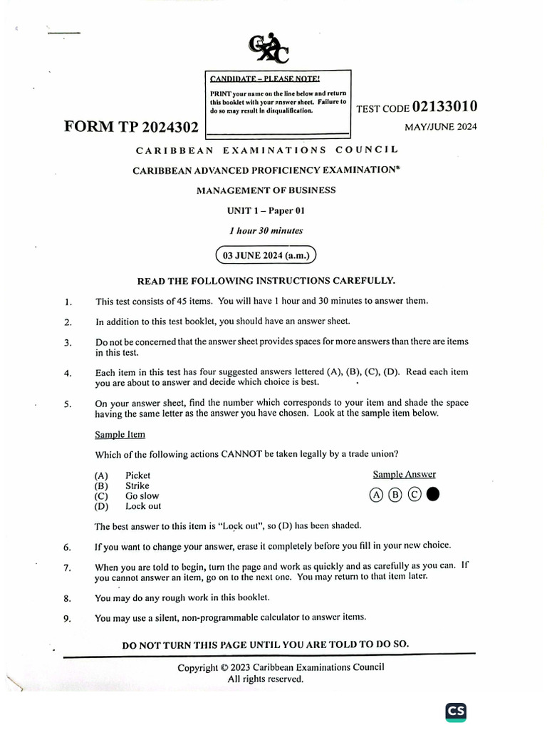 Cape Mob Unit 1 p1 May June 2024 | PDF