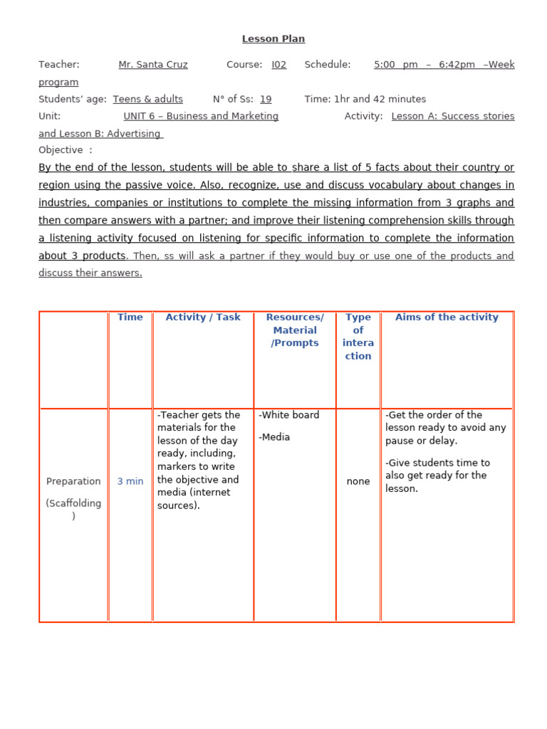Lesson Plan I02 | PDF | Vocabulary | Human Communication