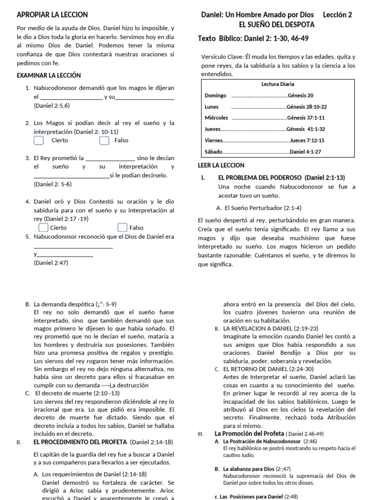 Lección de Fe y Sabiduría en Daniel | PDF | Daniel (figura bíblica)