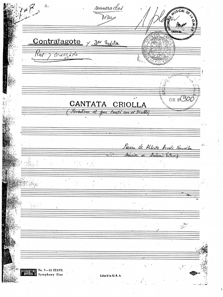 Santa Cruz de Pacairigua CONTRAFAGOT Y FAGOT III | PDF