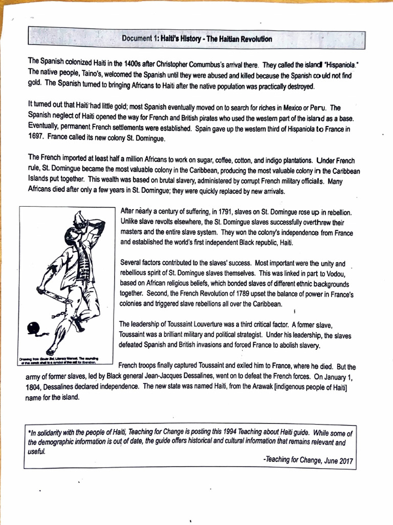 Haitian Revolution DBQ Documents | PDF | Haiti | Slavery