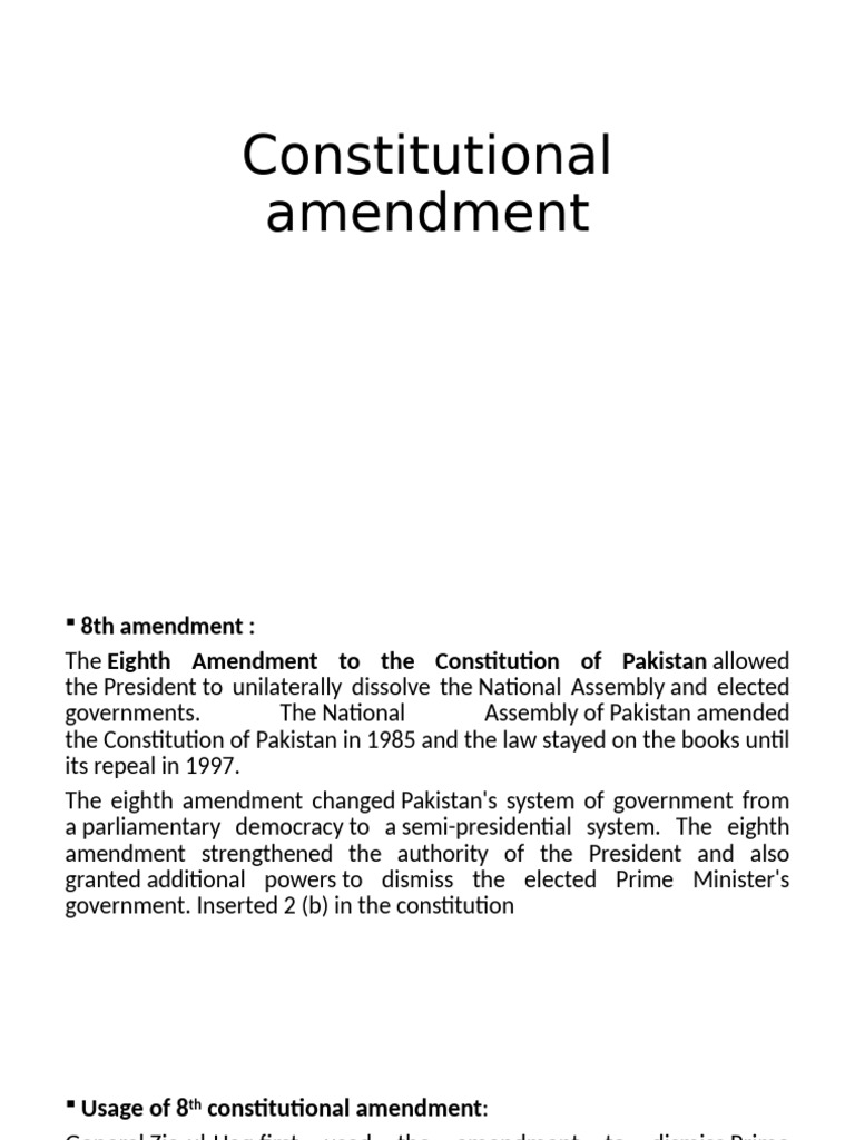 Constitutional Amendment | PDF | Political Charters | Politics Of Pakistan