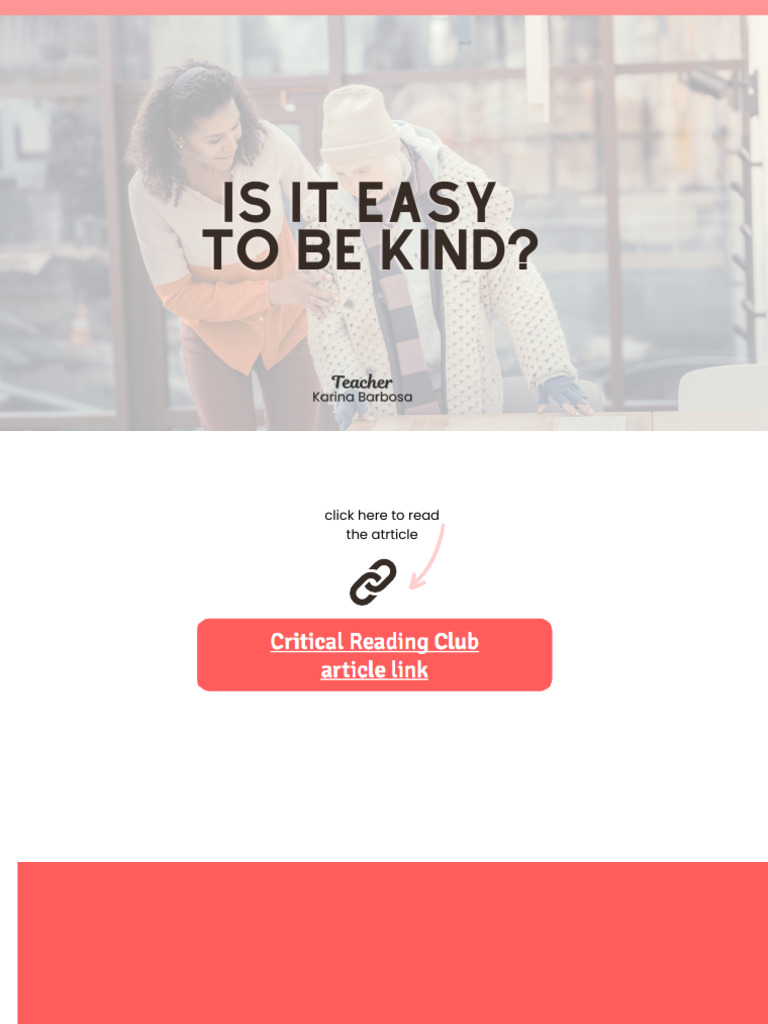 Student Carol - Is It Easy To Be Kind | PDF