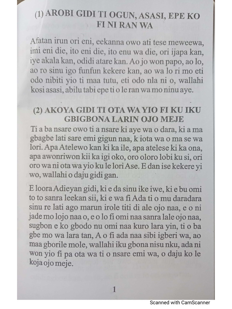 Iwe Egun Inu Igo Vol1 | PDF