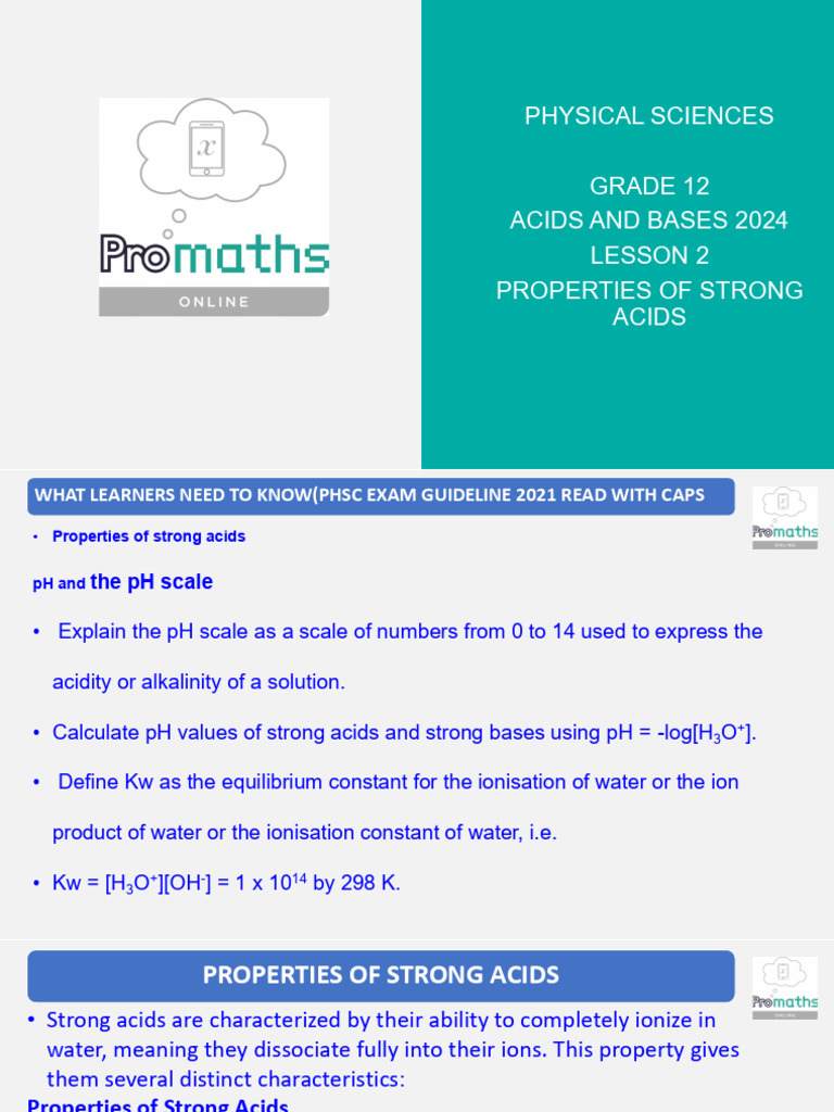 Grade 12 Acids and Bases Overview | PDF | Ph | Acid