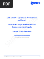 CIPS L4M1 Sample Exam Questions | PDF | Procurement | Warehouse