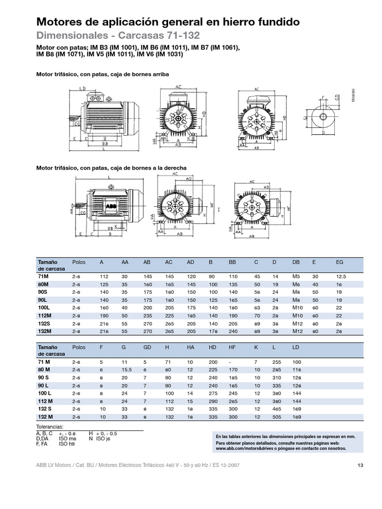 Medidas de Ejes Motores Eléctricos | PDF | Ingenieria Eléctrica ...