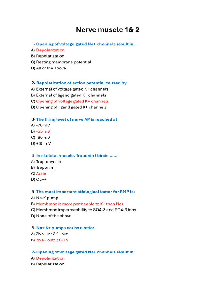 Nerve Muscles 1& 2 | PDF