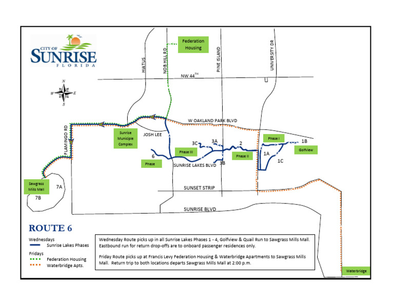 Sunrise Bus Route 6 Map 2013 | PDF