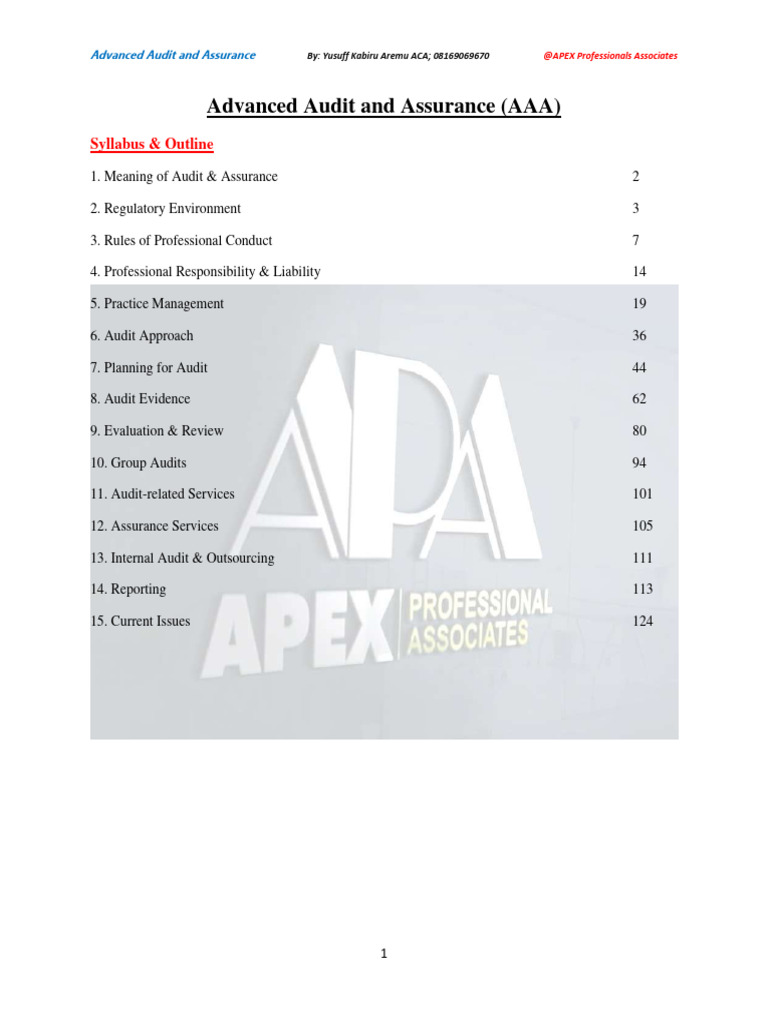 AAA Note Sum | PDF | Audit | Financial Audit