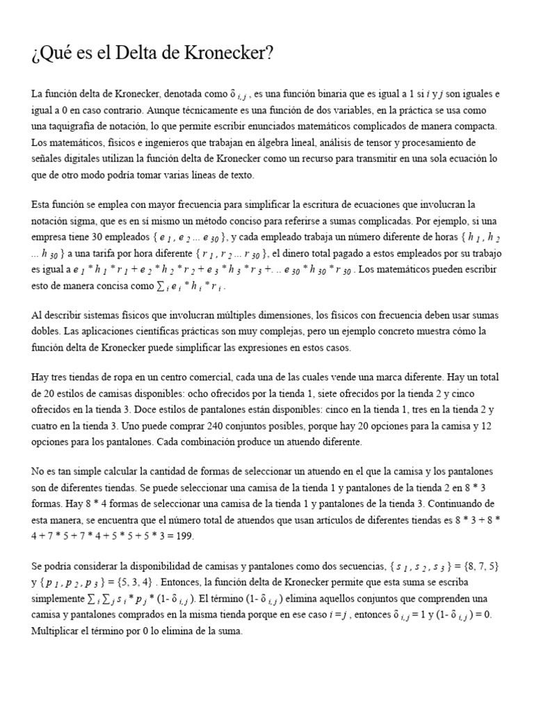 ¿Qué Es El Delta de Kronecker - Netinbag - Com. Https - WWW - Netinbag ...