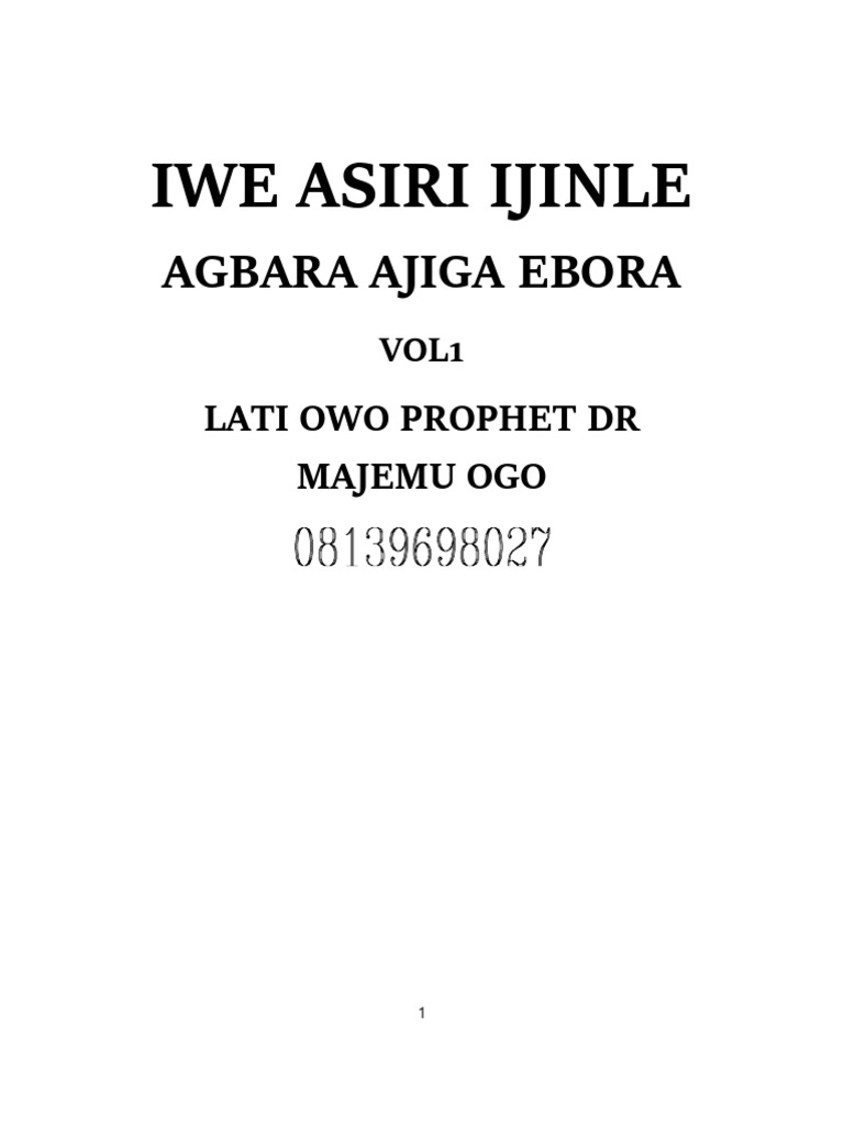 Iwe Asiri Ijinle Agbara Ajiga Eboraa | PDF