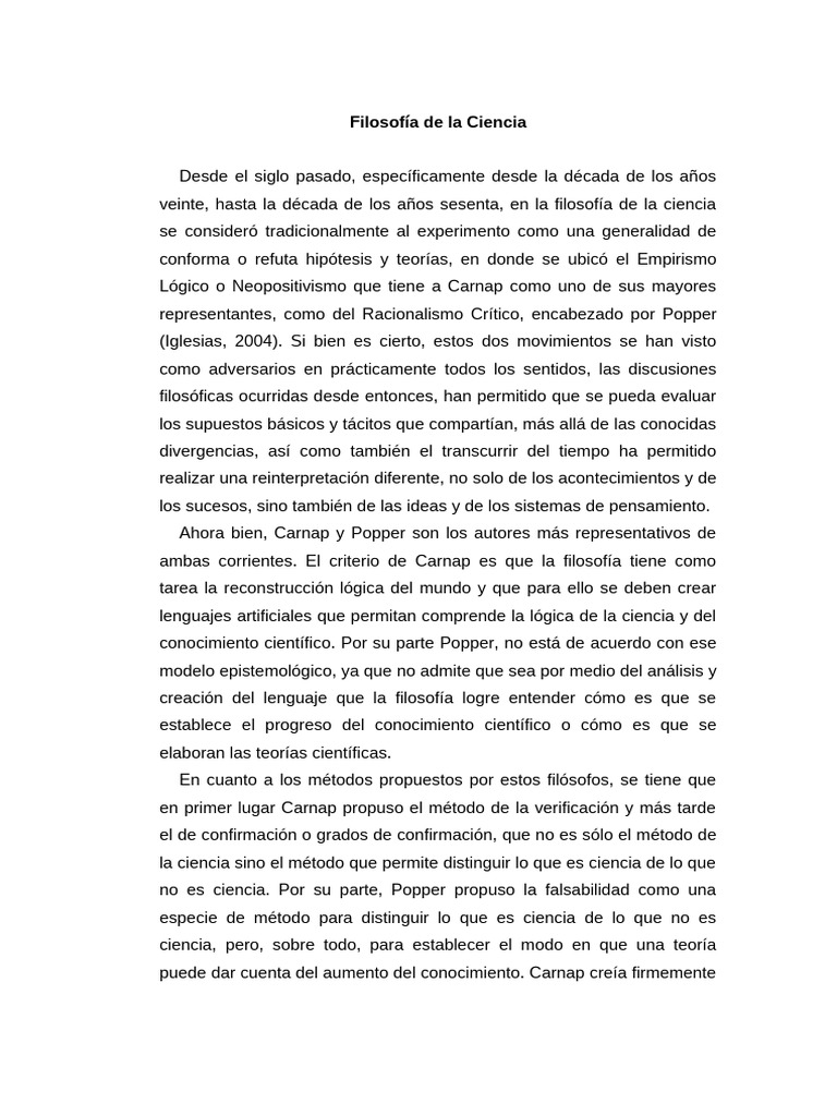 Filosofía de La Ciencia K.G | PDF | Paradigma | Método científico
