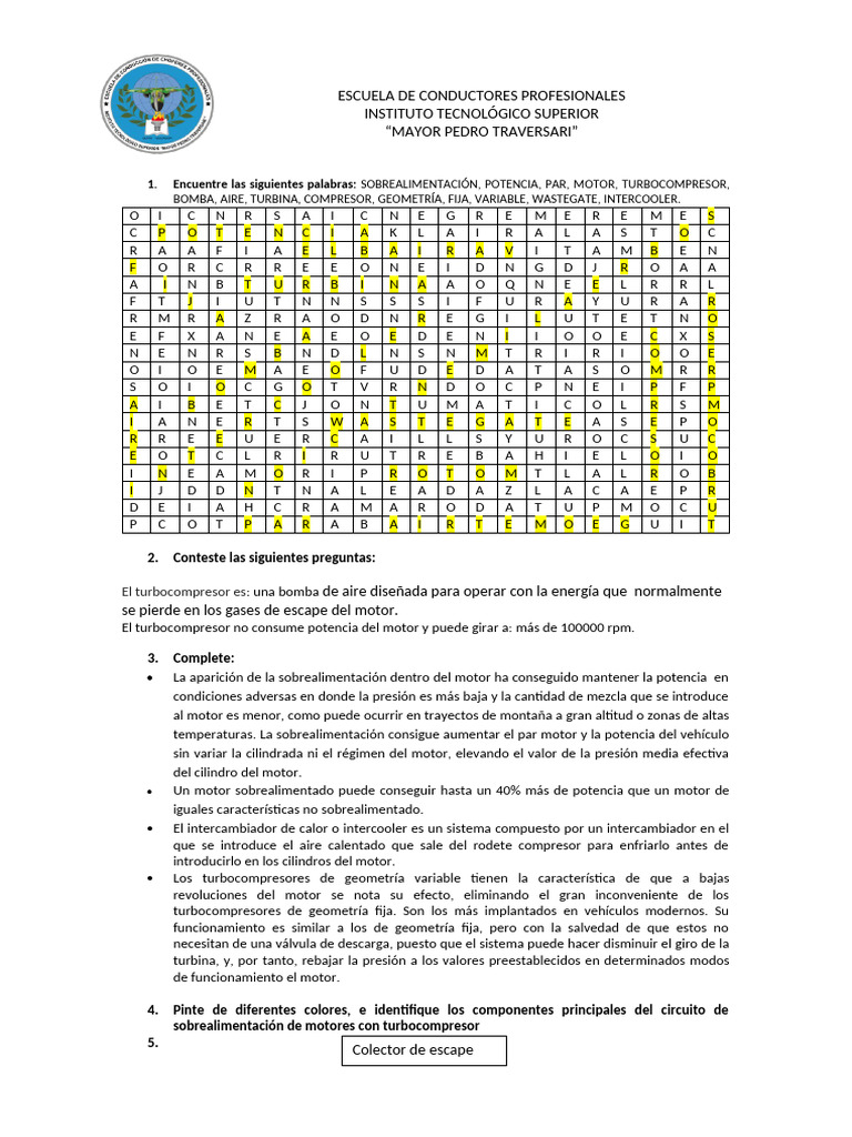 Componentes y Funcionamiento del Turbo | PDF | Turbocompresor | Partes ...