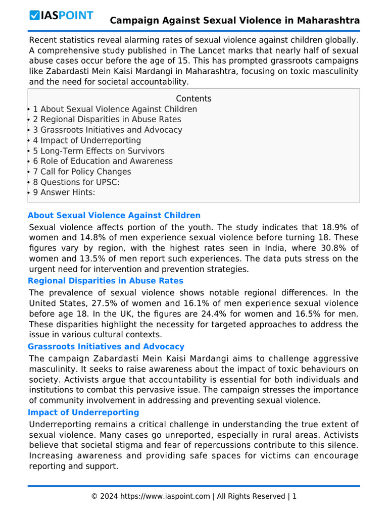 Combating Sexual Violence in Maharashtra | PDF | Violence | Sexual Violence