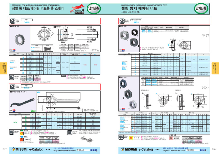록 너트 Lock Nut (p0727) | PDF