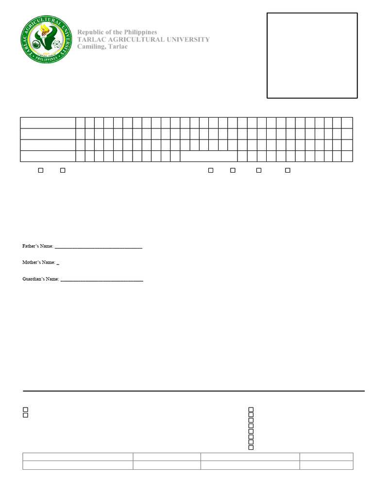 TAU ARS QF 02 Application for Admission College (2) | PDF | Government ...