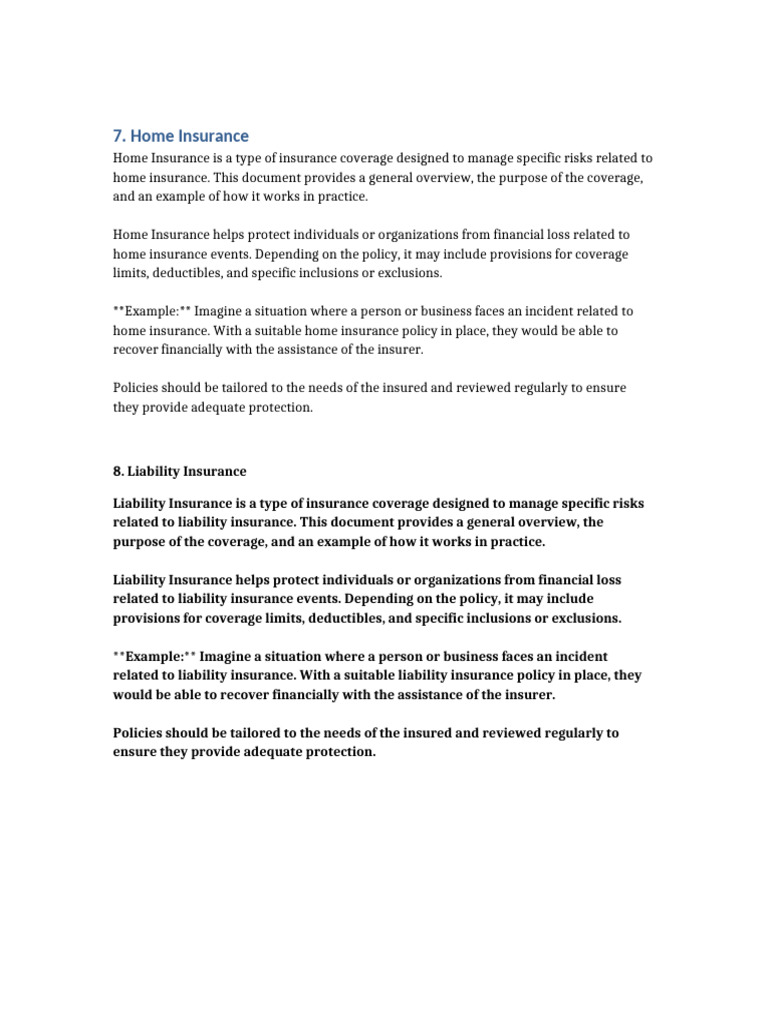04 Home and Liability Insurance | PDF