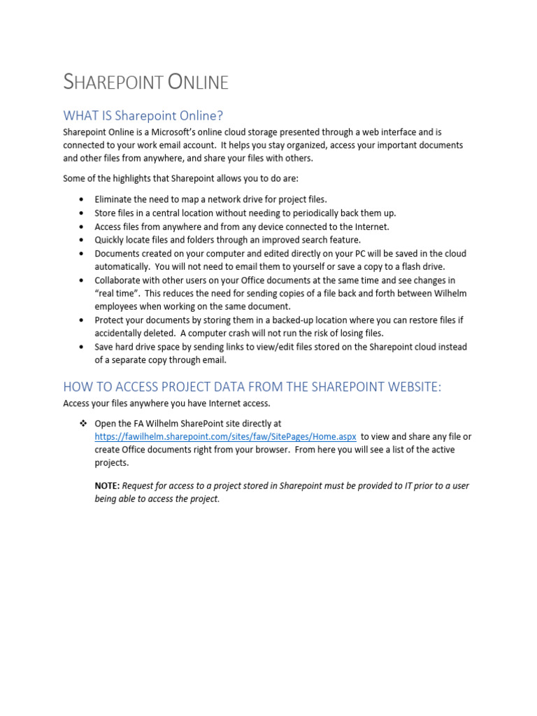 Intro To FAW SharePoint Online | PDF | Computer File | Microsoft Office
