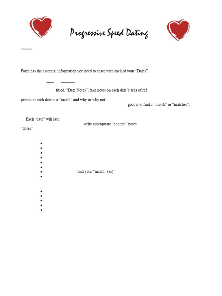 Progressive Speed Dating Activity Guide | PDF