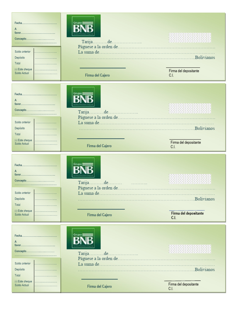 Cheques del Banco Nacional de Bolivia | PDF | América del Sur ...
