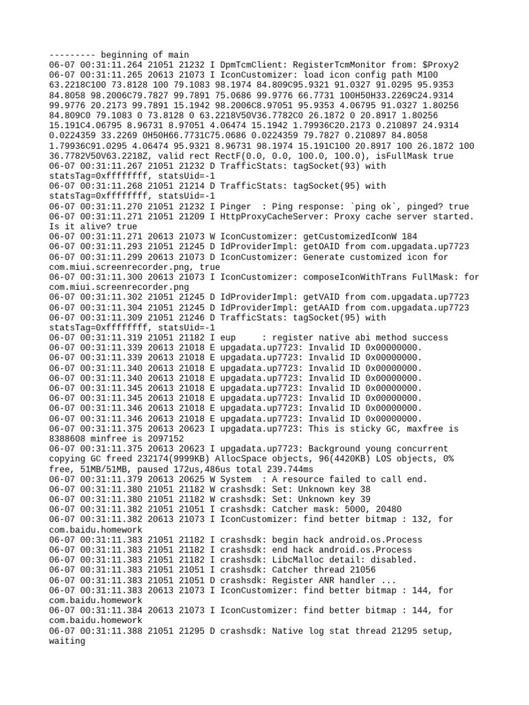Com - Upgadata.up7723 Logcat | PDF | Computing | Software