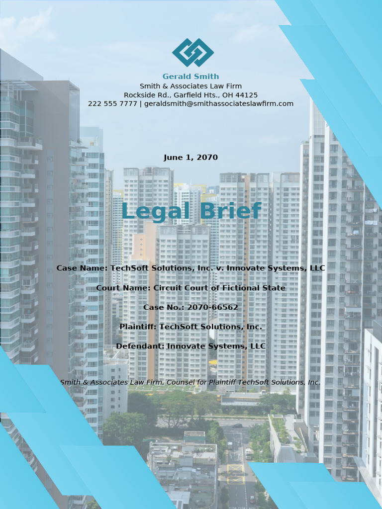 Legal Brief: TechSoft v. Innovate Systems | PDF | Trade Secret | Non ...