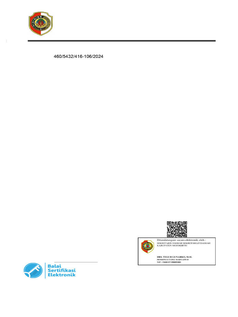 Signed-Surat Lomba Kartar 2024 KPD Camat - TTD Bpk. Sekda | PDF