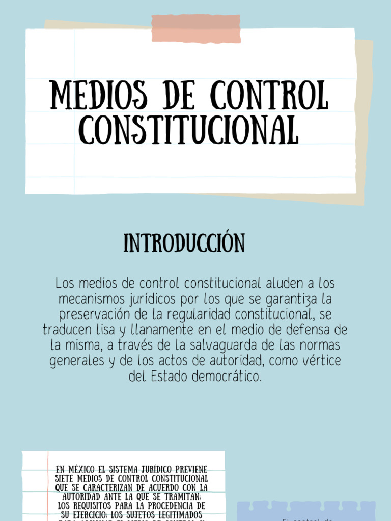 Medios de control constitucional | PDF | El proceso de destitución ...