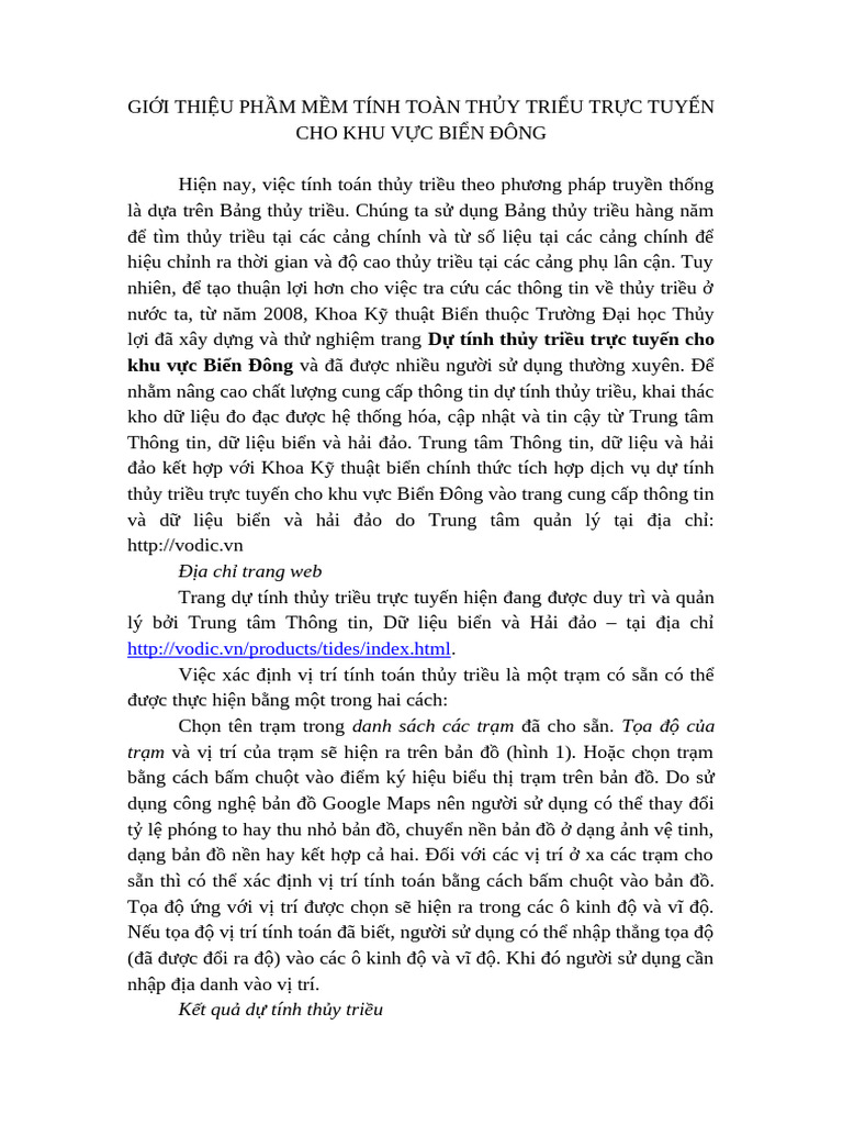 Tra Cuu Thuy Trieu Truc Tuyen | PDF