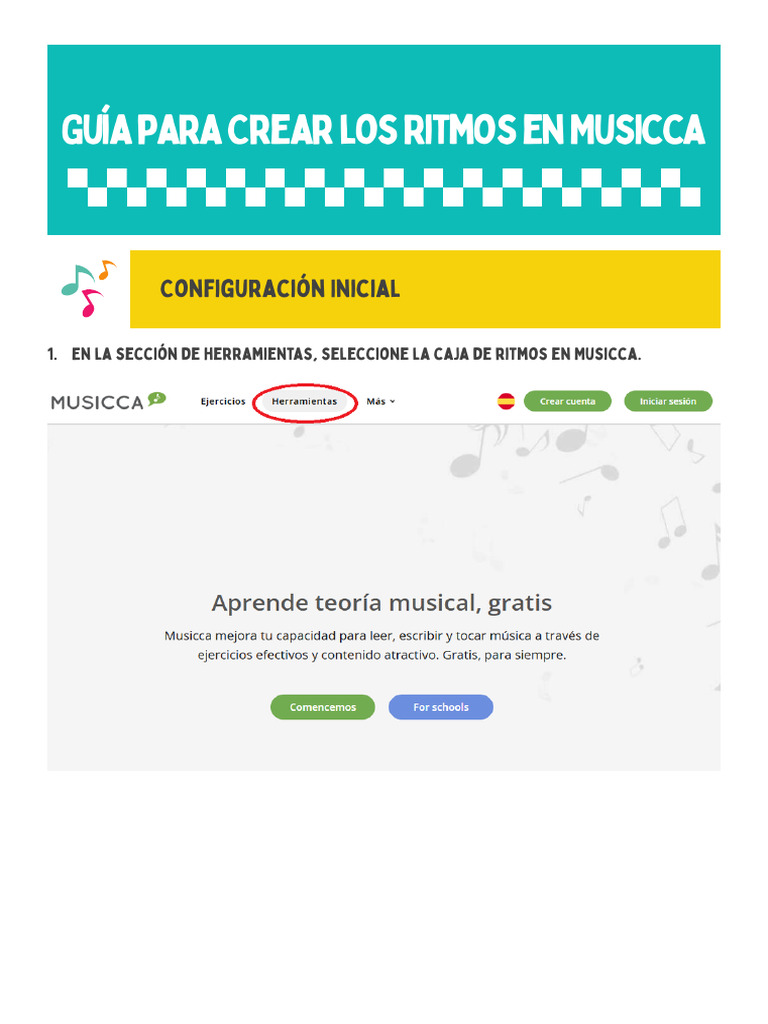 Guía para Crear Los Ritmos en Musicca: Configuración Inicial | PDF