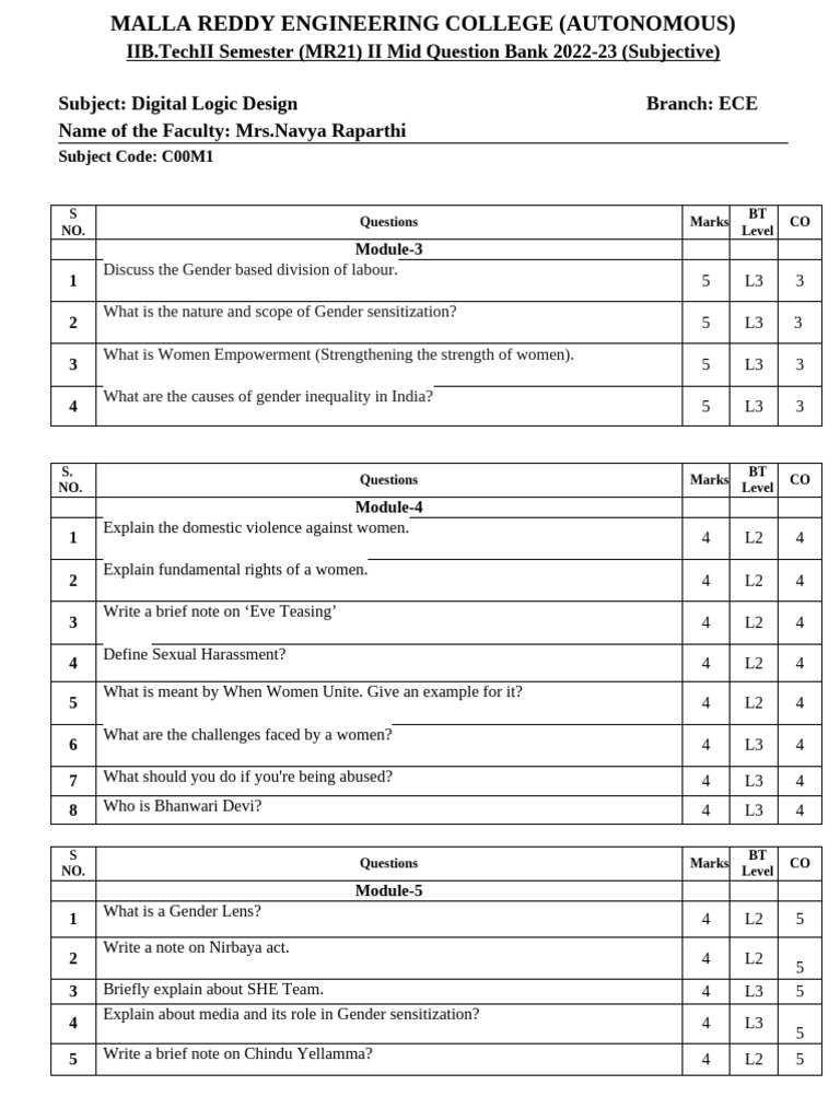 2-2 GS Mid2 Question Bank | PDF | Aggression | Identity Politics