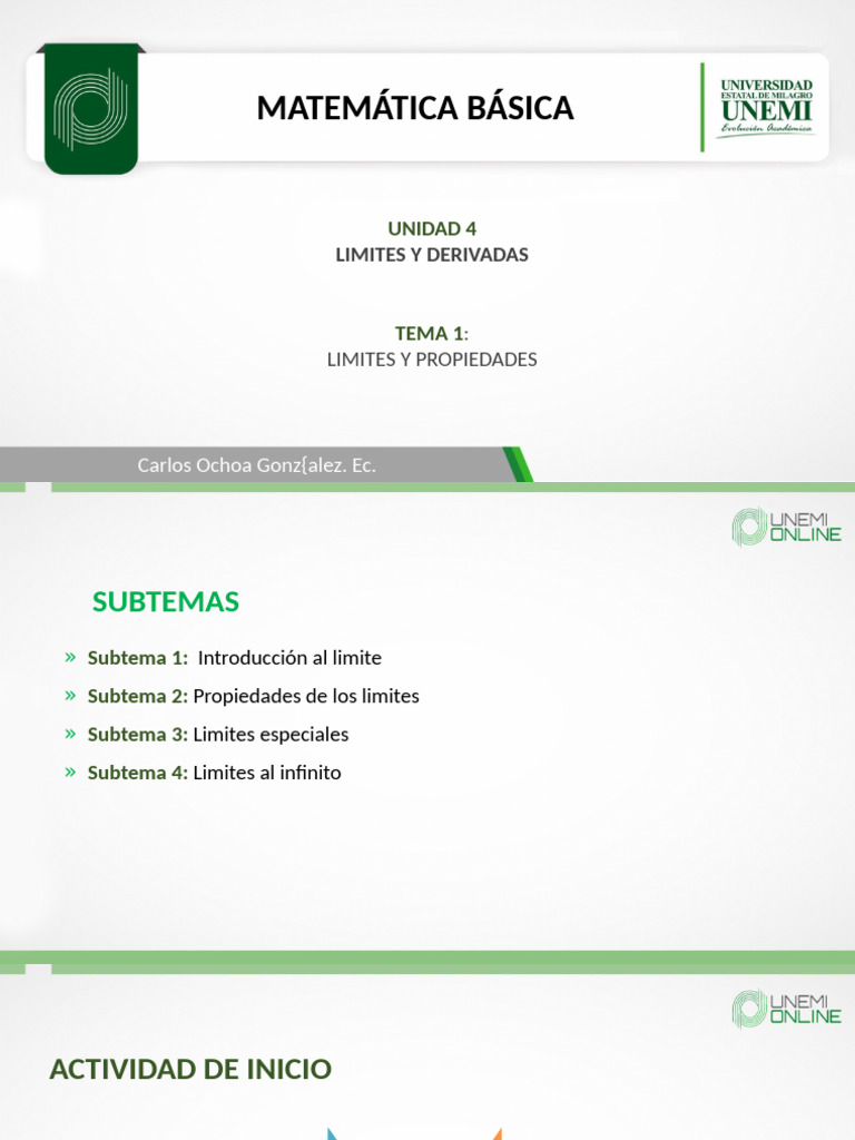 Matemtica Bsc. U4 Sem1 | PDF | Límite (Matemáticas) | Función (Matemáticas)