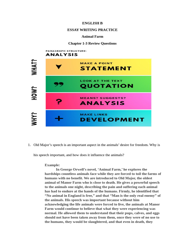Animal Farm CH 1-3 Review Questions | PDF