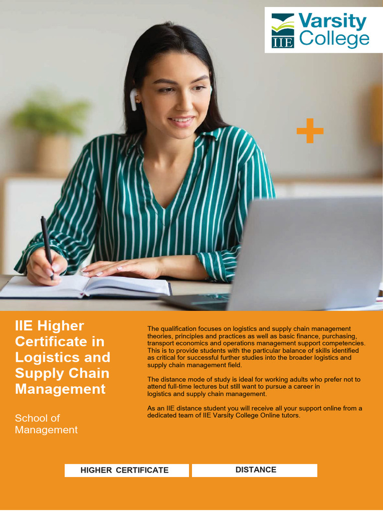 Iie Higher Certificate in Logistics and Supply Chain Management Distance Factsheet 2025 v1 | PDF ...
