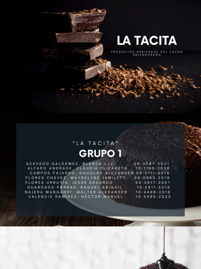 Productos de Cacao Salvadoreño: La Tacita | PDF | Chocolate | Cocina ...