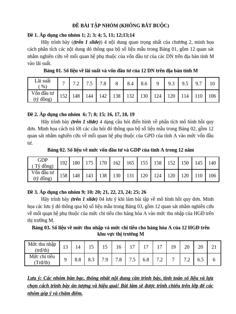 Ktl_đề Bài Tập Nhóm Chương 2 | PDF