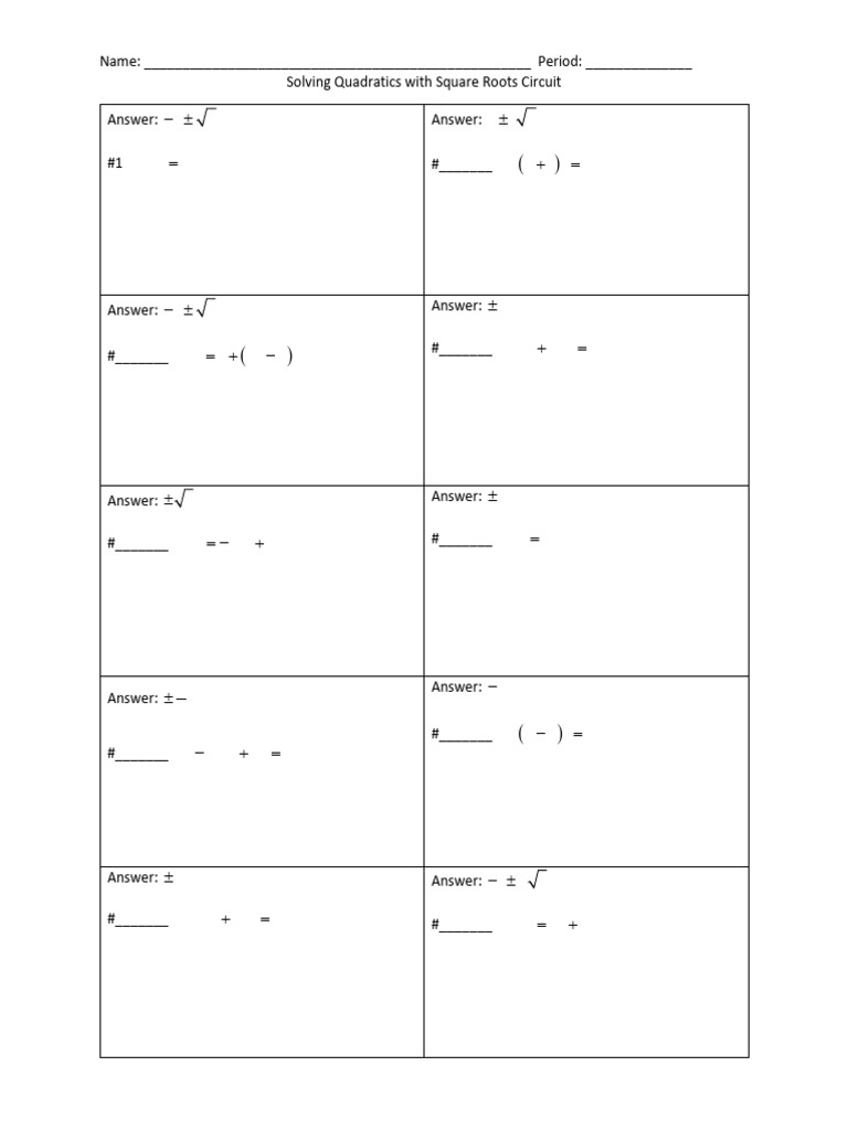 Solving Quadratics With Square Roots Circuit | PDF